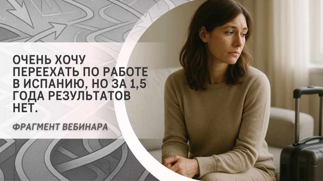 Очень хочу переехать по работе в Испанию, но за 1,5 года результатов нет. Фрагмент вебинара