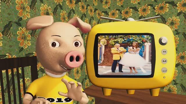 Свинья поёт и поздравляет Вас с Новым 2019 годом!