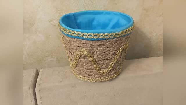 Корзинка. Плетение из бумаги для выпечки.