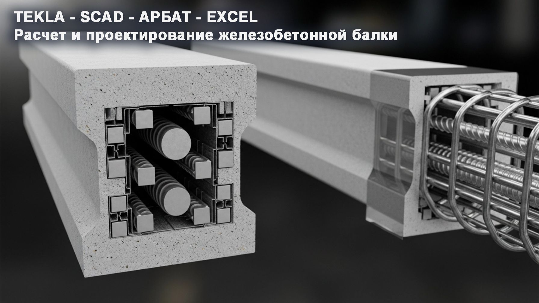 [Лаборатория ПГС] 01 TEKLA-SCAD Полный расчет железобетонной балки