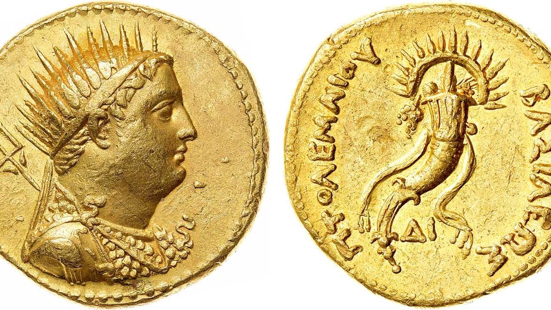 Аукцион 47. Лот 23 - Египет. Царь Птолемей IV Филопатор. Октодрахма 222-205 гг до н.э.