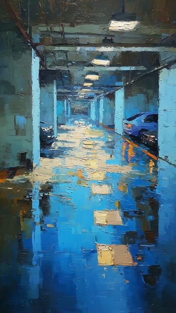 Парковка -2 этажа торгового центра (картина #1005) / Арт-студия Нормова