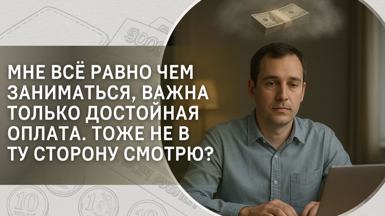 Мне всё равно чем заниматься, важна только достойная оплата. Тоже не в ту сторону смотрю?