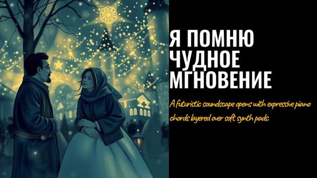 Пушкин - Я помню чудное мгновение (A futuristic soundscape opens with expressive piano chords)