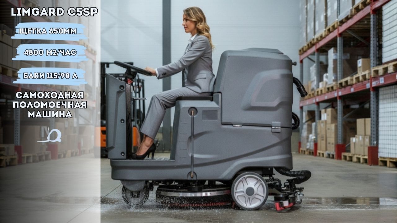 Компактная самоходная поломоечная машина Limgard C5SP для уборки больших помещений - КИИТ