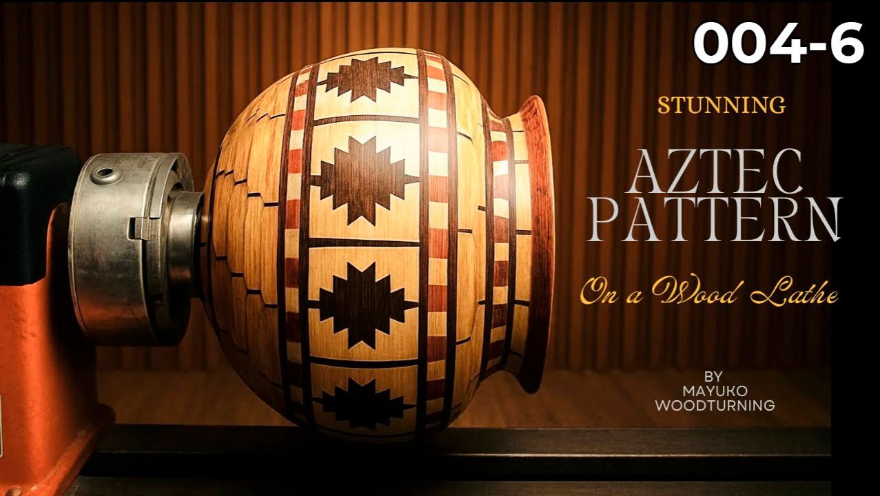 Сегментное точение Токарка по дереву Потрясающая сегментированная ваза с ацтекским узором № 004_6