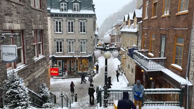 Канада. Снежная прогулка по Старому Квебеку