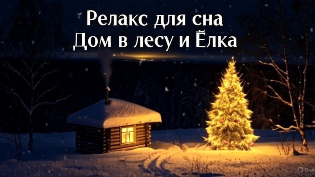 Релакс для сна : Дом в лесу и Ёлка