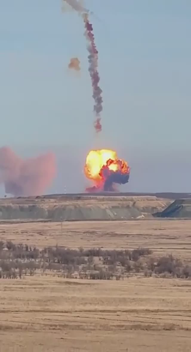 Неудачный пуск ракеты на полигоне в Оренбургской области