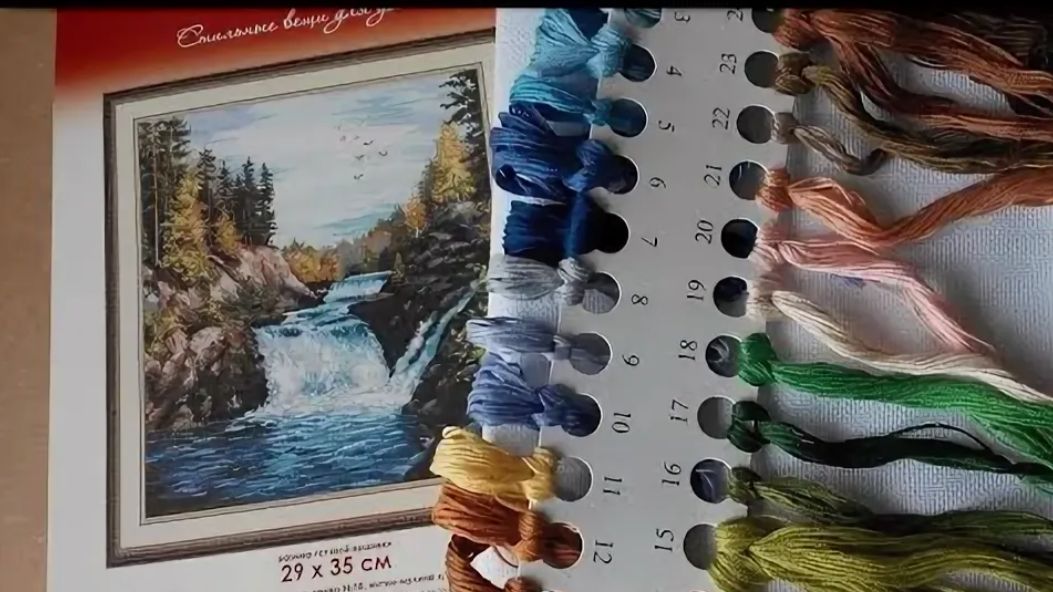 Вышивка проекта Овен " Водопад Кивач" отчет 34