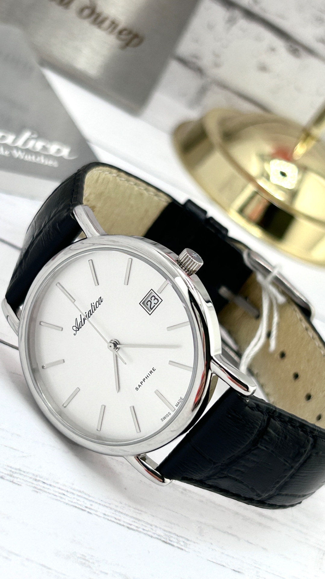 Мужские наручные швейцарские часы Adriatica A1259.5213Q с сапфировым стеклом