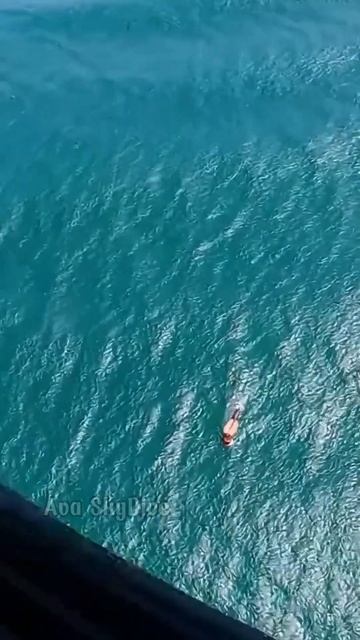 Полетела с высоты и искупалась.