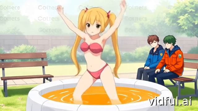 Купание блондинки