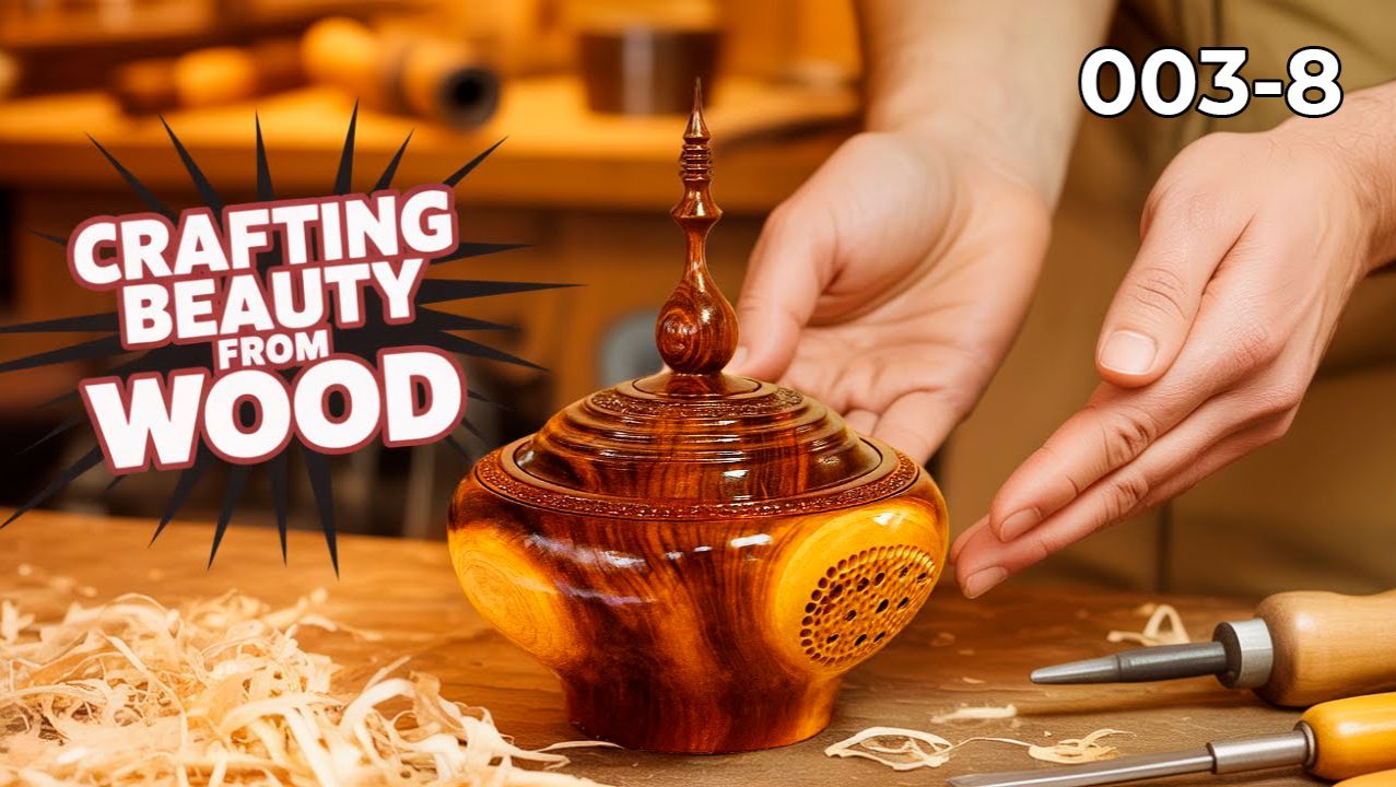 Необычная токарка по дереву для начинающих своими  руками Шкатулка Уроки токарки по дереву №003_8