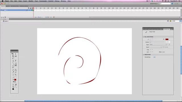 adobe Flash pro Tutorial. Smoother Brush Strokes