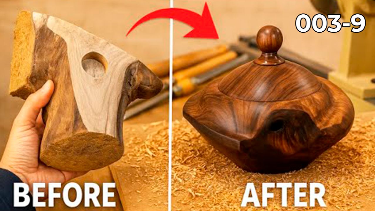 Необычная токарка по дереву для начинающих своими  руками Шкатулка  Уроки токарки по дереву №003_9