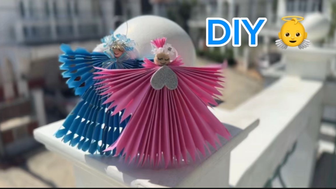 Ангелочек 😇 из цветной бумаги 🎄