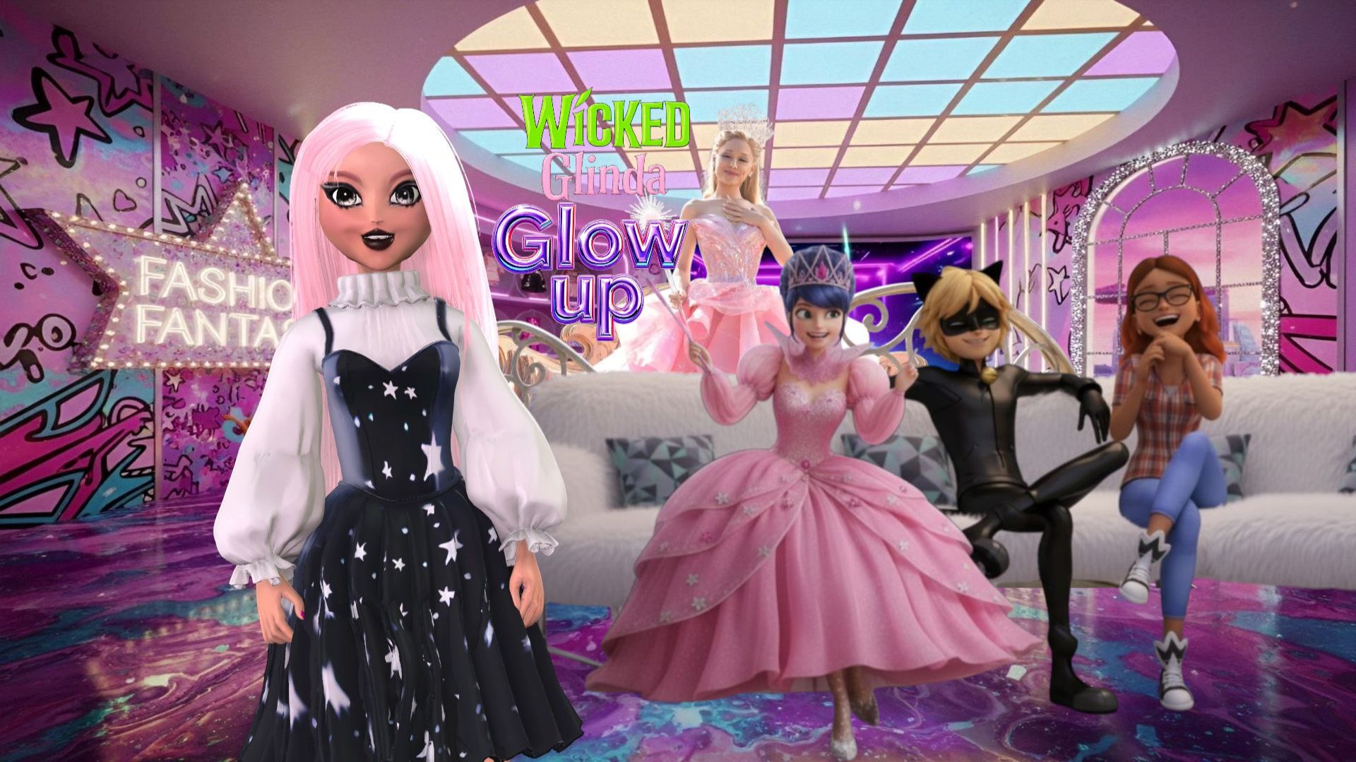 Леди Баг превращается в Глинду из Wicked! 🌸 Мультик Фэшина: Гримуар Стилей | Полное преображение!