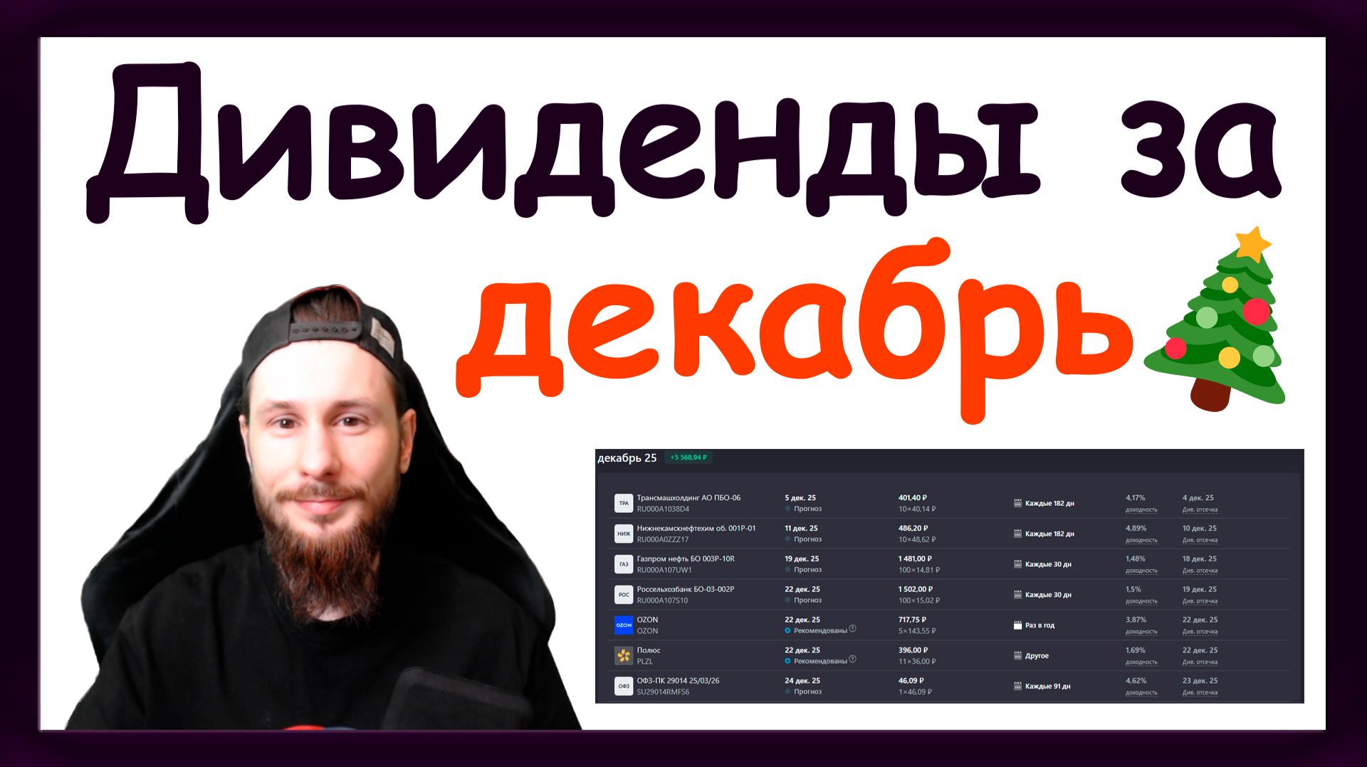 Дивиденды в декабре 2025. Какие активы купить, чтобы получить пассивный доход за декабрь 2025