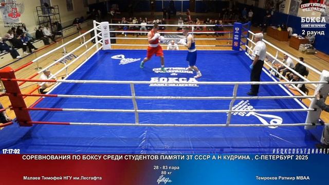 83 80 кг Малаев Тимофей НГУ им.Лесгафта Темроков Ратмир МВАА