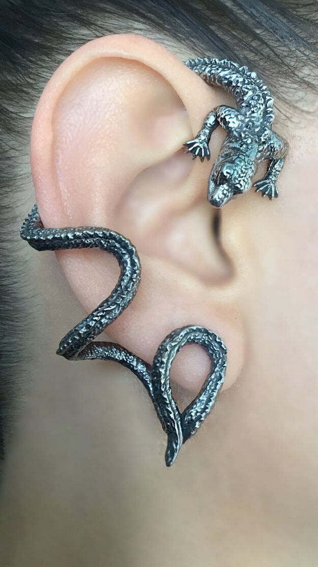 Моносерьга-каффа "Игуана" от StarfallShop