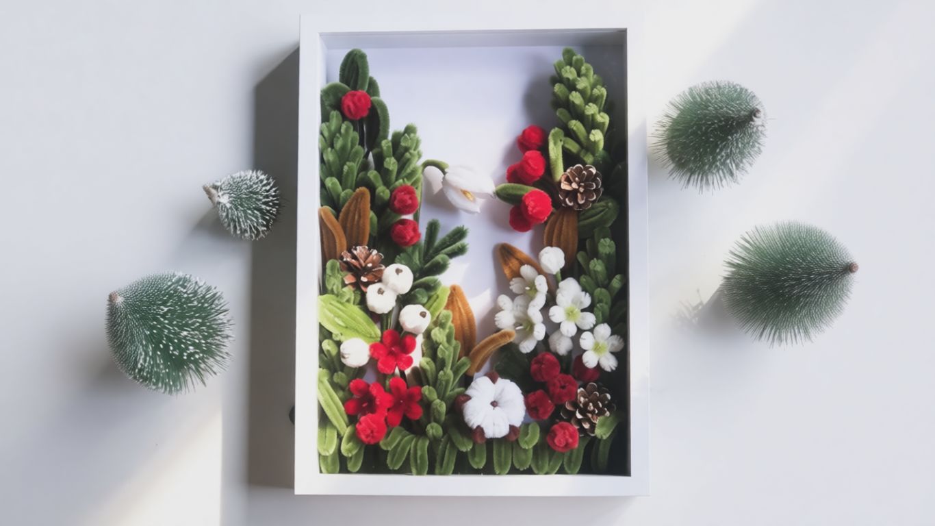 НОВОГОДНЯЯ КАРТИНА ИЗ СИНЕЛЬНОЙ ПРОВОЛОКИ