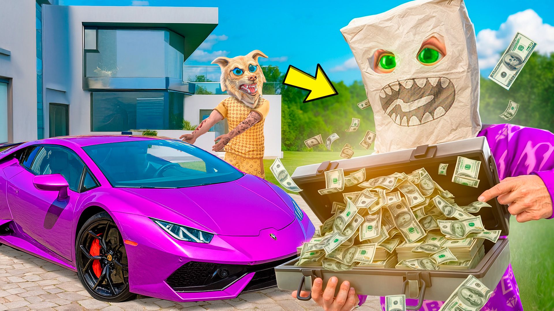 МОЙ ДРУГ ДЖЕЛ СТАЛ САМЫМ БОГАТЫМ В ГТА 5 ! - 24 ЧАСА ЖИВЁМ КАК БОГАЧИ