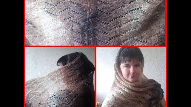 АРХИВ. Палантин спицами "Кофе с молоком". Мастер класс узора