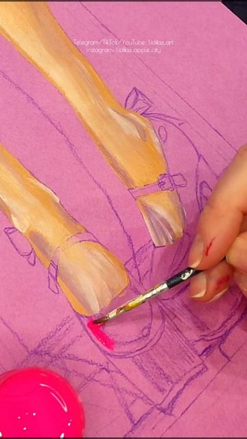 Рисунок акриловыми красками. #Каблук