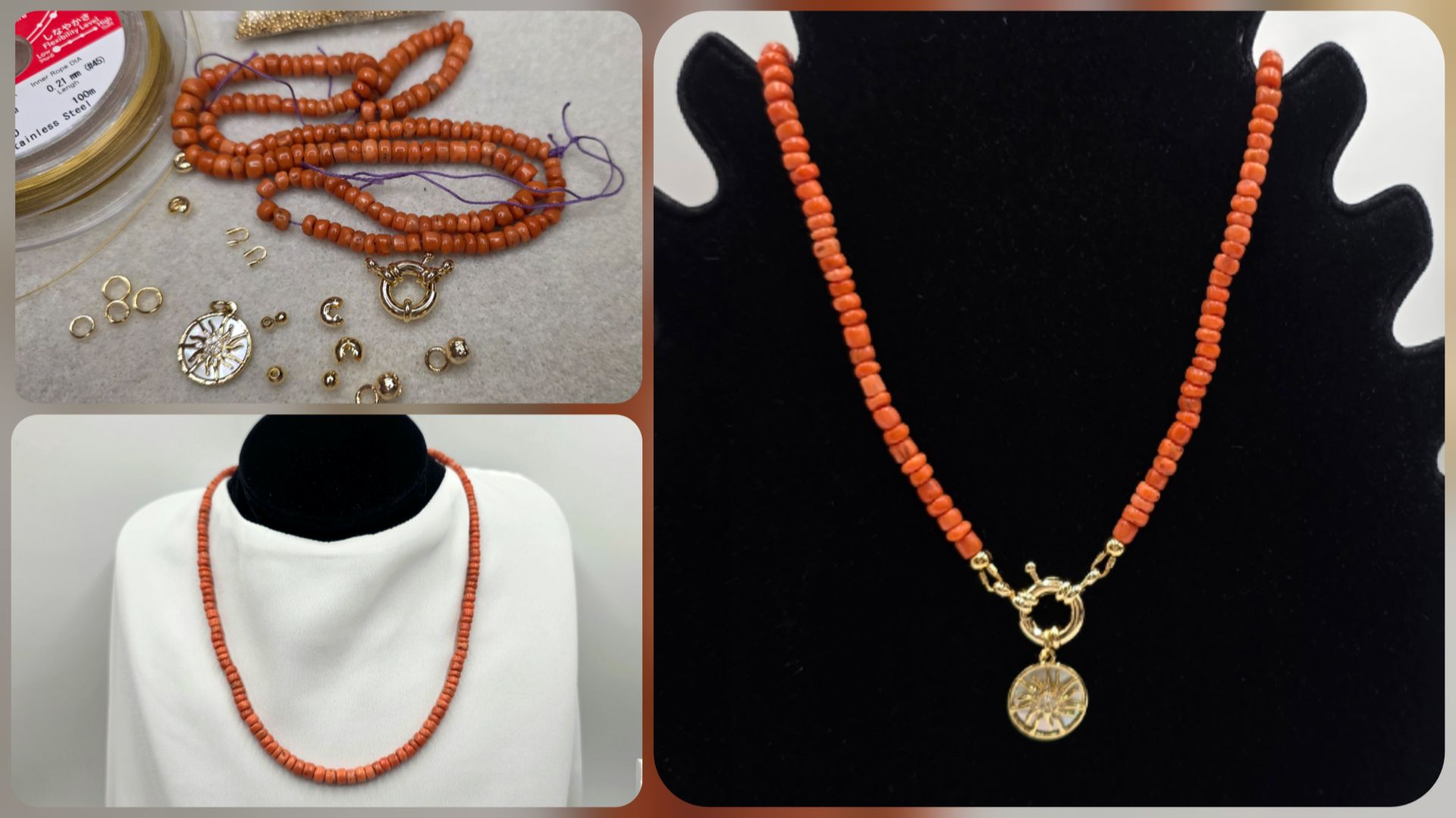 Чокер из винтажного коралла. Переделка. Часть 1.