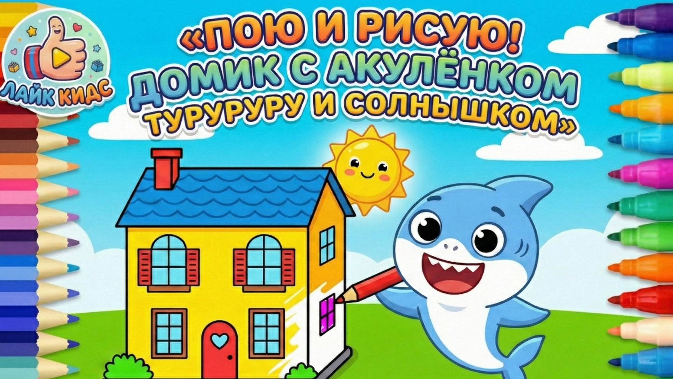 Мультики для детей. «Пою и Рисую! Домик с Акулёнком Туруруру и Солнышком»