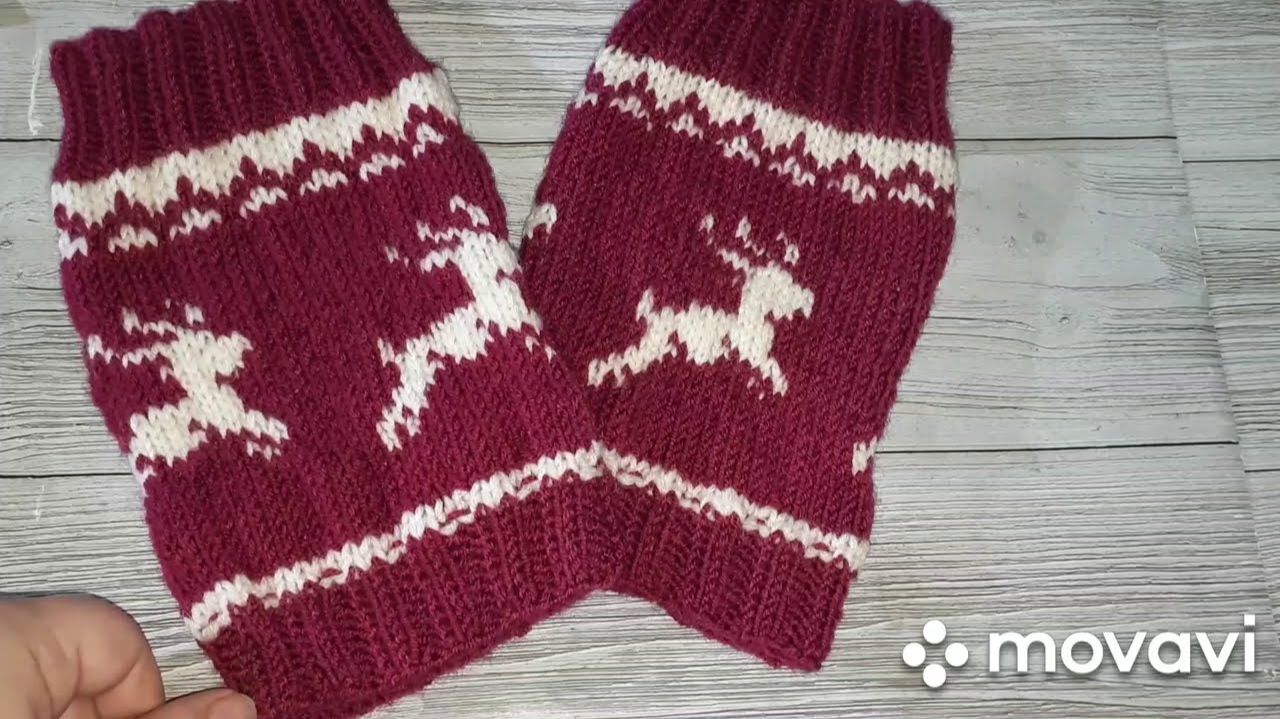 АРХИВ. Мастер класс: гетры спицами с оленями/ просто, быстро и удобно!