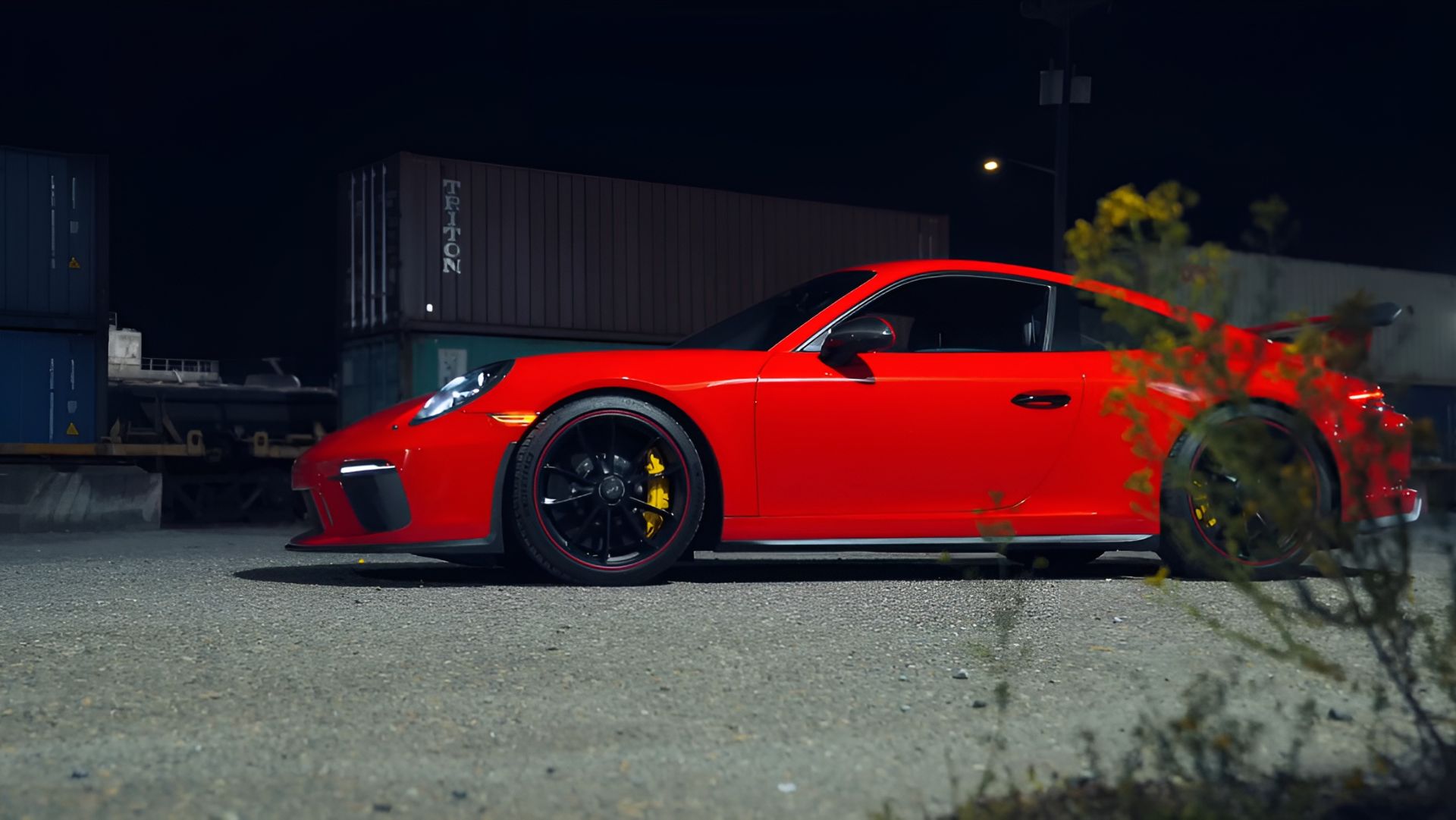 Порше Guards Red 991 GT3 — Ночной Автодрайв