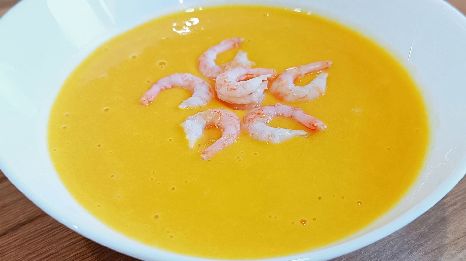 ТЫКВЕННЫЙ СУП с креветками на овощном бульоне