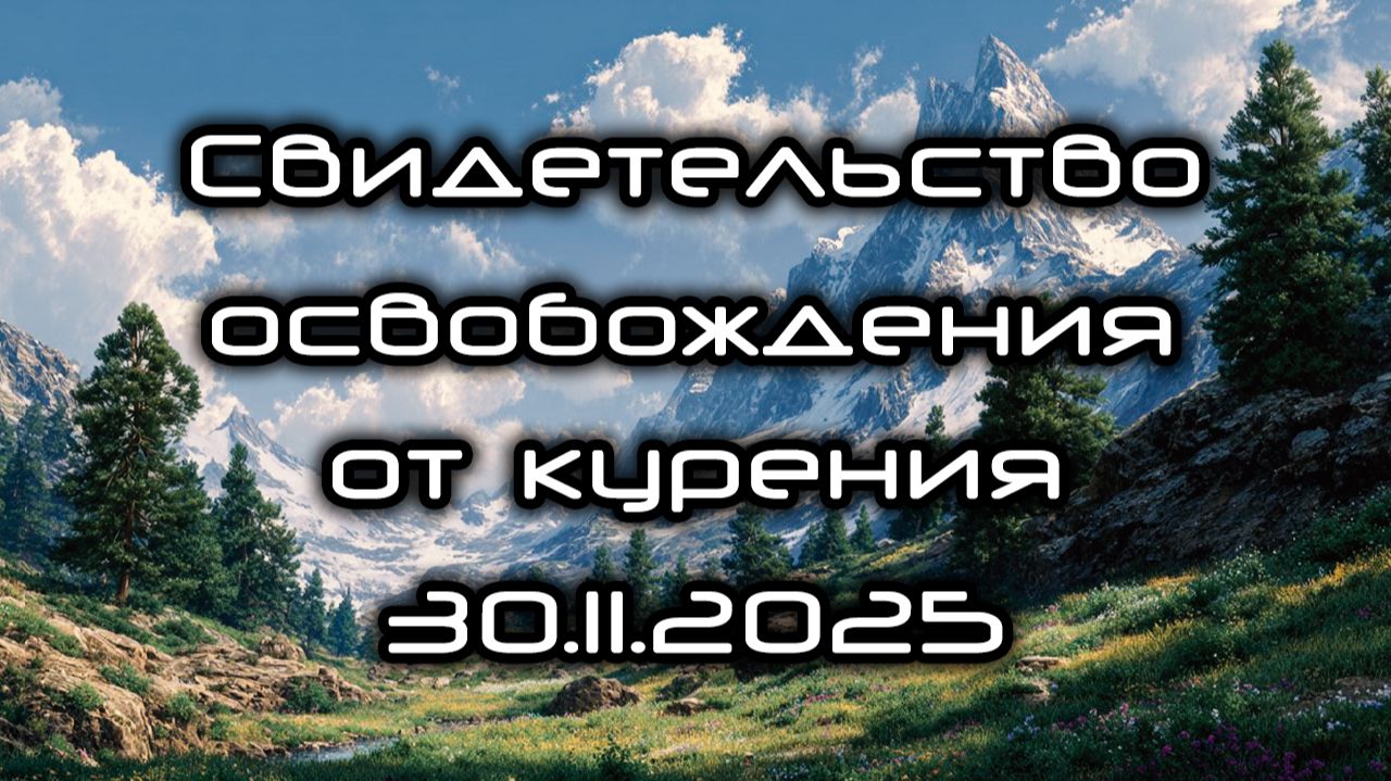 Свидетельство освобождения от курения 30.11.2025