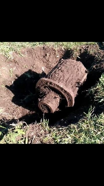 Выкопал и достал большой электродвигатель из под земли