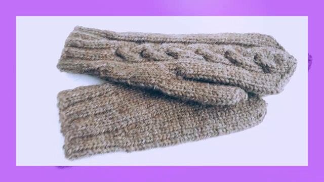 Варежки с аранами в коричневом цвете