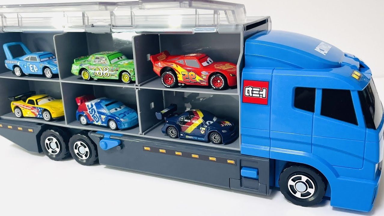 Мультфильм для детей | Грузовичок Лева с прицепом везет машинки | Мультики про машинки