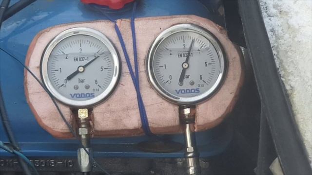 Запуск ДВС -22С* на маслО 15w40 с новым фильтром . Работа перепускного клапана фильтра. Часть 8