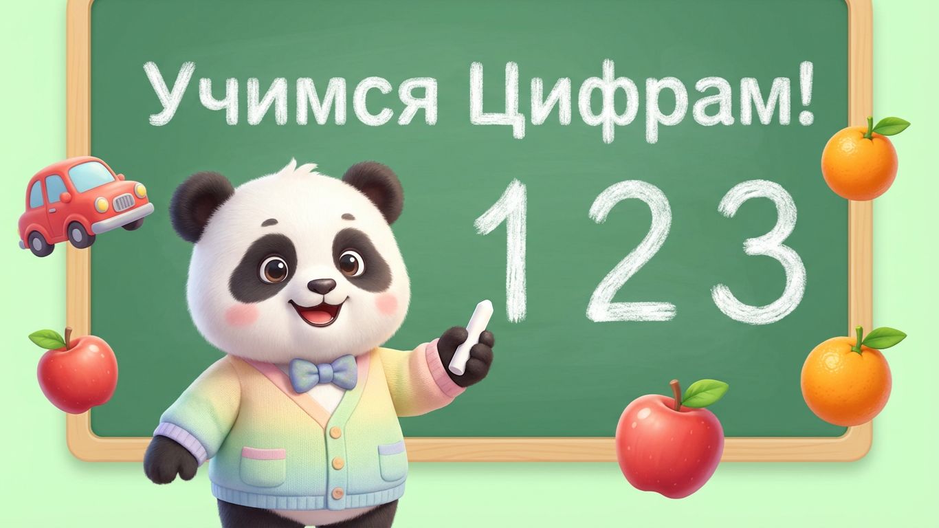 Панда-учитель учит считать от 7 до 10! Часть 3