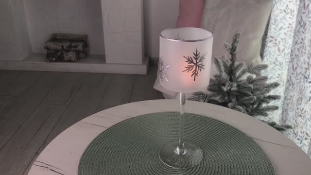 Подсвечник-бокал ОРТЕНС, стекло, серебряный, 25 см, 1151817