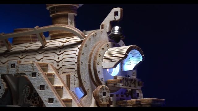 Деревянный механический конструктор Паровоз с фонарём "Путь Звезды" от Lemmo