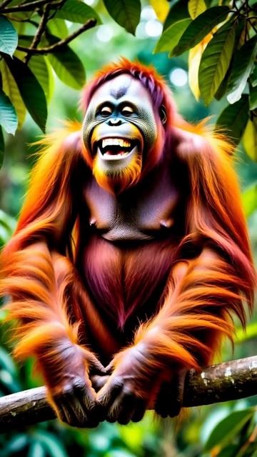 Орангутанг смеется