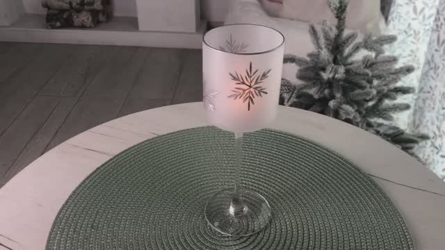 Подсвечник-бокал ОРТЕНС, стекло, серебряный, 20 см, 1151816