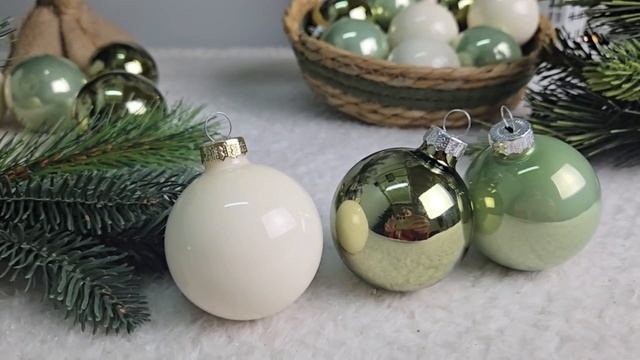 Набор стеклянных шаров Коллекция ХВОЙНЫЙ РАССВЕТ, эмалевые и глянцевые, 60 мм, 20 шт., 1001274