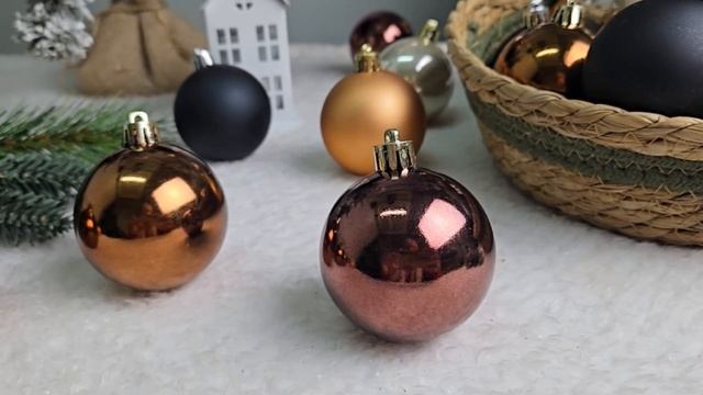 Набор пластиковых шаров КОФЕЙНАЯ ЭСТЕТИКА, глянцевые, эмалевые, матовые, 60 мм, 1001175