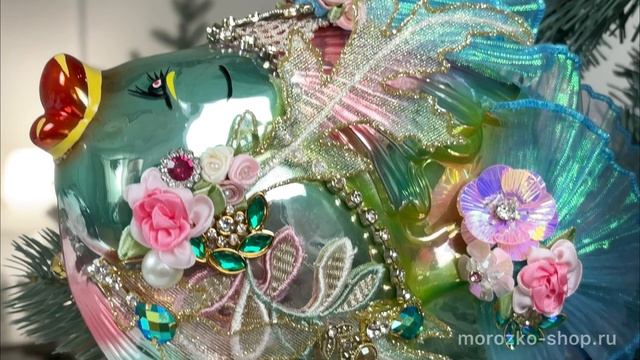 Коллекционная ёлочная игрушка РЫБКА ТЕОДОРА - ВДОХНОВЕНИЕ КОРАЛЛОВОГО САДА, стекло, MR36-54246