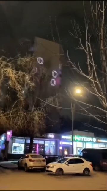 Лазерная анимация "Зима в Москве"