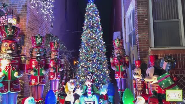 🇺🇸 Рождественская пешая экскурсия по Дайкер-Хайтс | Бруклин, Нью-Йорк 🎁🎅💂♂️🎄🌟