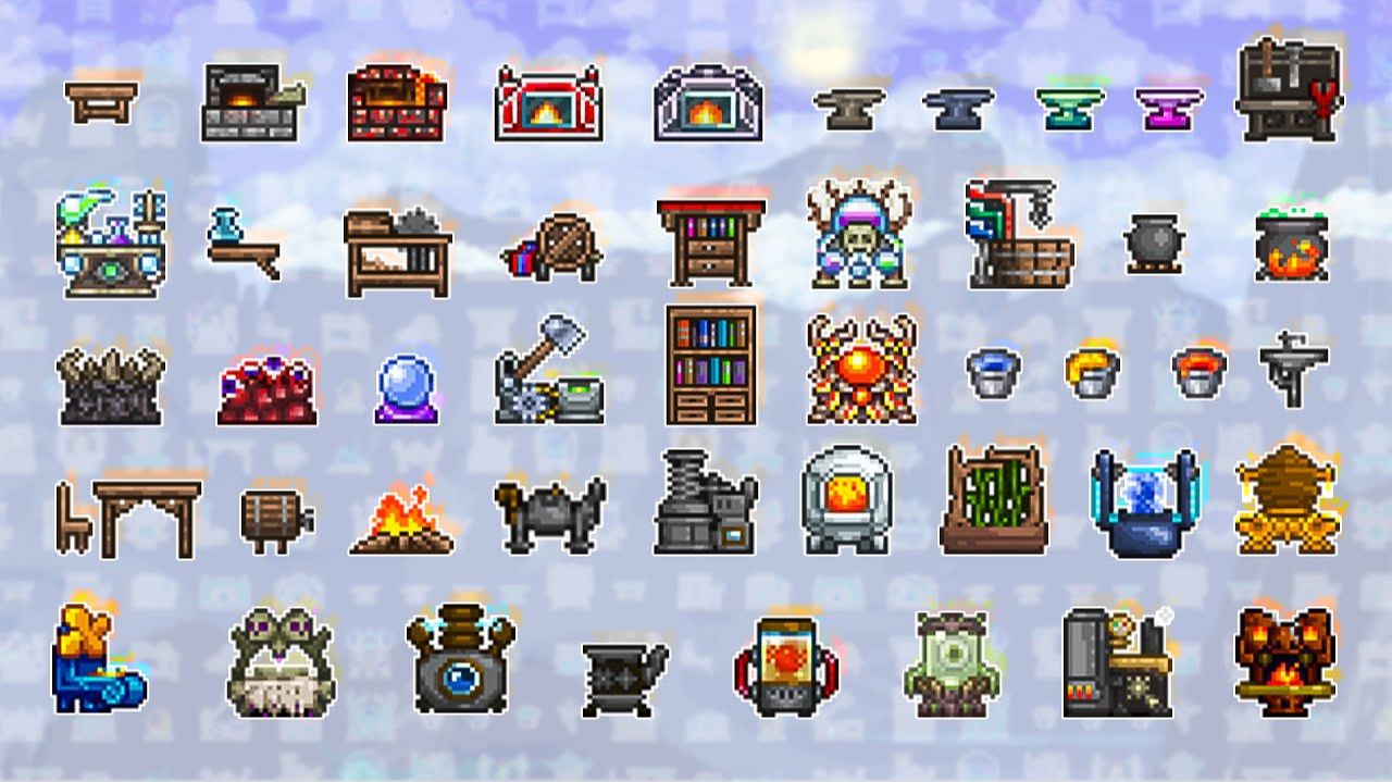 Все Верстаки в Террарии! Что Делает Каждая Рабочая Станция в Террарии?